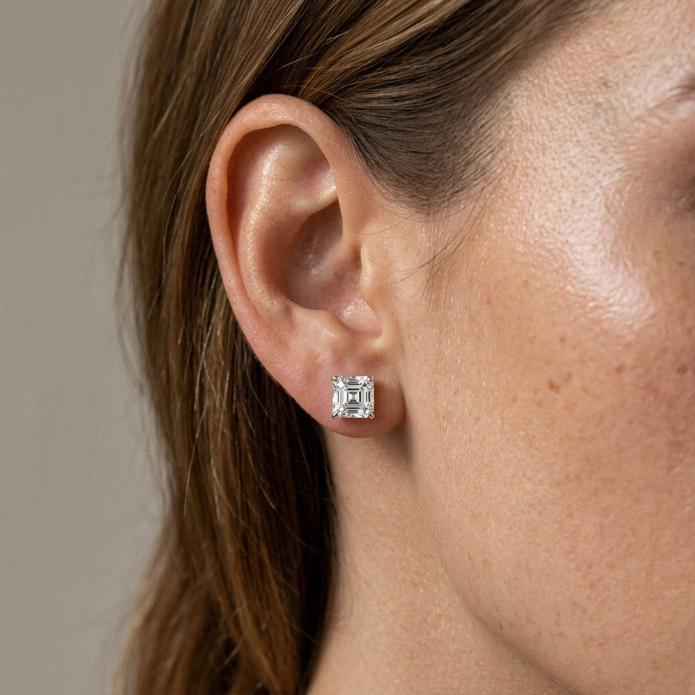 Giulia Solitaire Asscher Earrings – Dileti